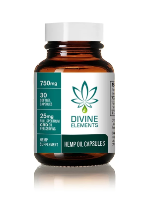 CBD Gel Capsules 750mg | Divine Elements CBD
